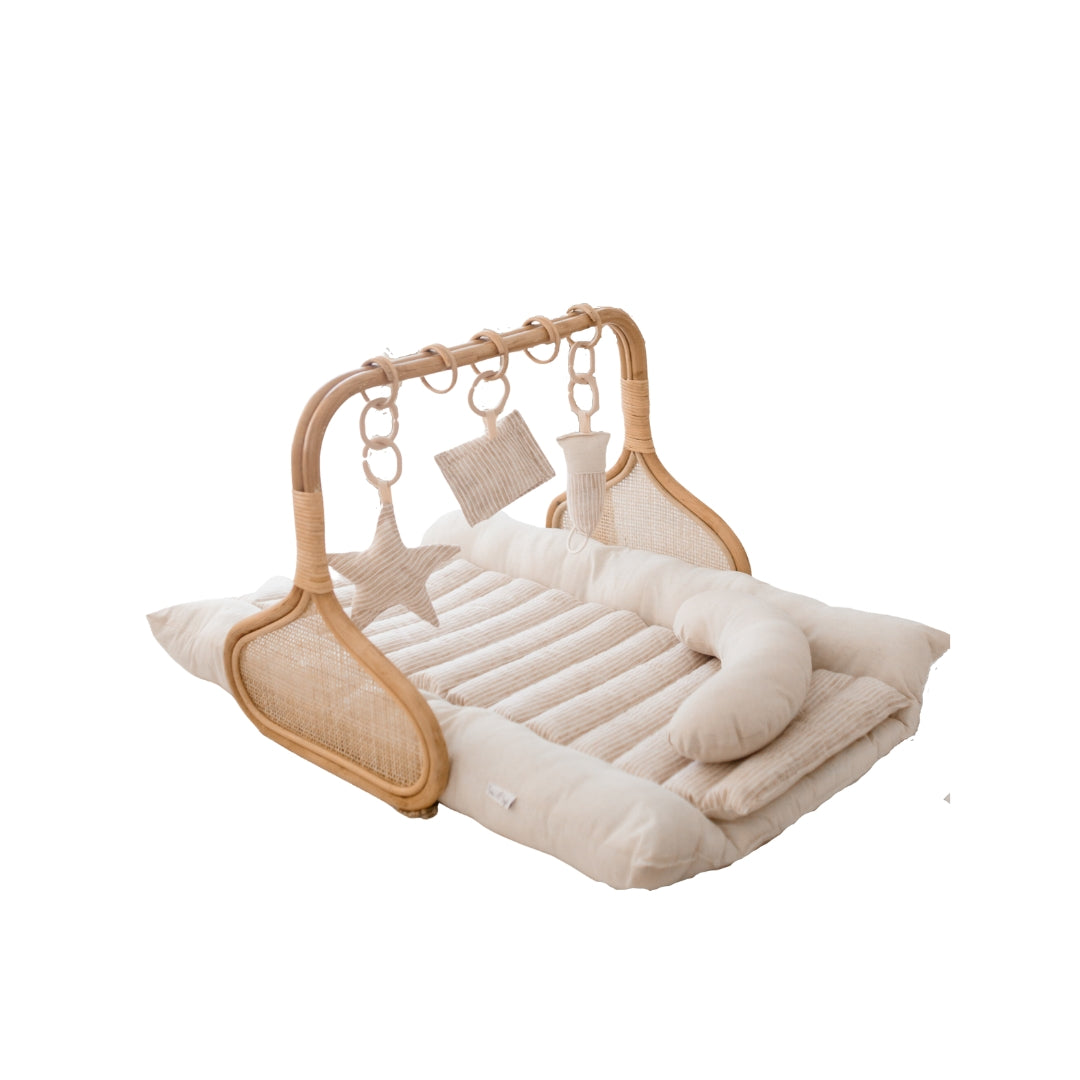 Rattan Play Gym Bundle | Lined Linen – Stina's Style