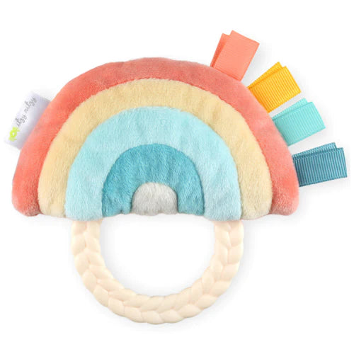 Itzy Ritzy Rattle Pal Plush Rattle with Teether | Rainbow – Stina's Style